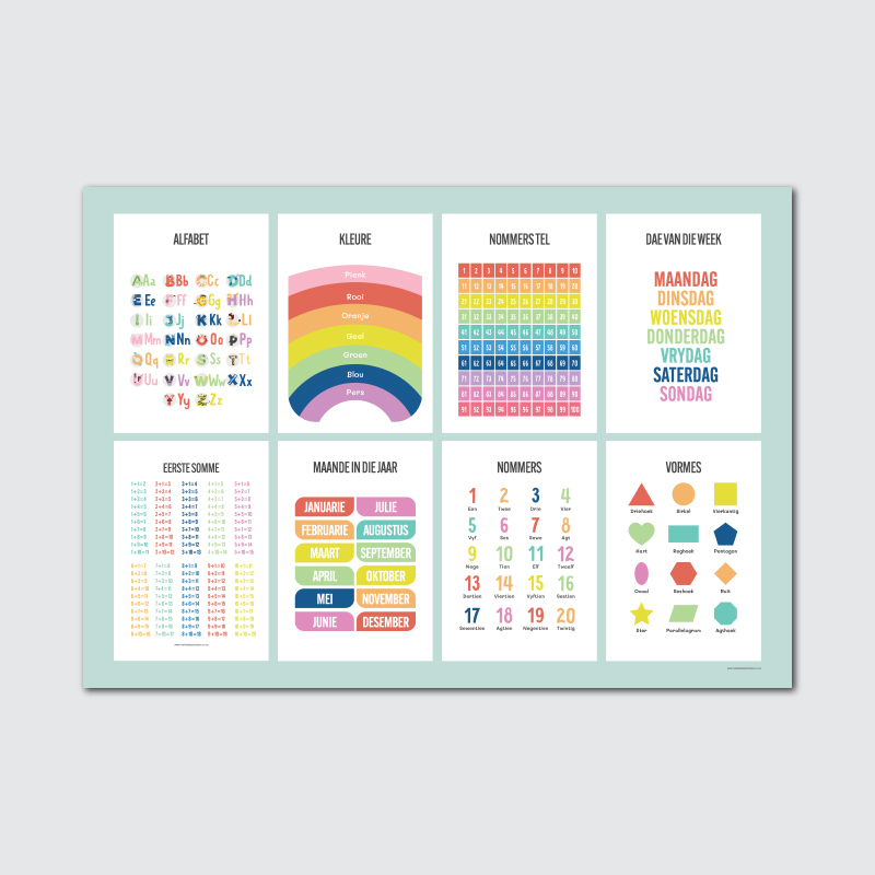 Combo Educational Poster - Afrikaans/English - Marlea Baby Boutique